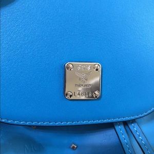 MCM | Bags | 82 Mcm Claudia Studs Blue Mini Leather Backpack | Poshmark